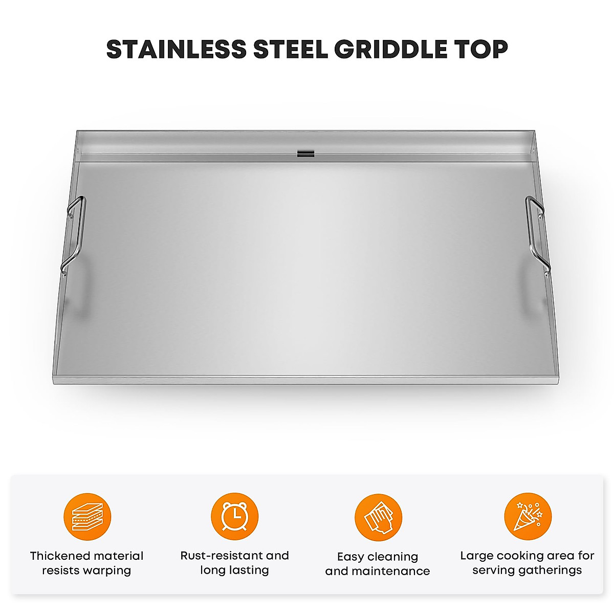 Stanbroil 28 Inch Flat Top Griddle, Stainless Steel Griddle Replacement Top for Blackstone 28" 2-Burner Gas Grill Cooking Station, Rear Grease Management System