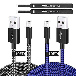 Rechargeable Controller Battery Pack with Micro USB Adapter & Micro USB Controller Charger Cable 10ft 2 Pack for Xbox Series X|S, Xbox One