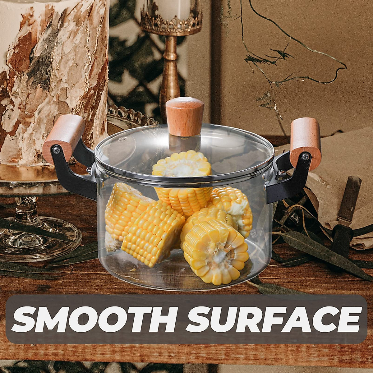 VOSAREA Glass Soup Pot Soup Pot Food Cooking Steam Pot Soup Serving Bowl Instant Noodle Bowl Noodle Pot Shabu Hot Pot Soup Pan Clear Ramen Pot Pasta Jug Glass Glass Cooking Pot