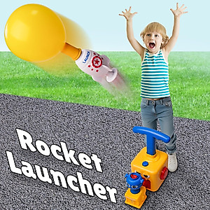 LiKee Balloon Powered Toys Monster Face Pump for 3+ Year Old Boys Girls, Car Racers Birthday Party Supplies Preschool Educational Science STEM Toys with Manual Balloon Pump for Kids
