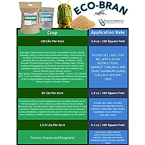 Generic Eco-Bran Broad Spectrum Grasshopper Insecticidal Bait 44 lbs - Contains 2% Carbaryl - Control of Grasshoppers, Cutworm, Locust, Mole Crickets, Sow Bugs (Roly-Poly), Ants, Beetles & More!…