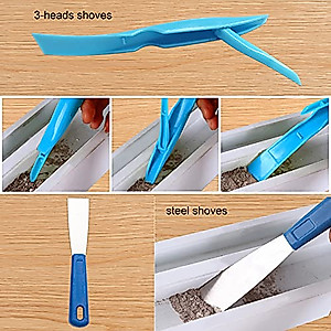 Blue Top Household Cleaning Brushes 10-Piece Set Window Crevice Cleaning Tool for Narrow Gap,Magic Window Sill Cleaning Tool for Slide Door,Tile Lines,Shutter,Air Conditioner,Keyboard,Vents