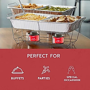 Alpha Living 70027 33-Pcs Disposable Chaffing Buffet with-Covers, Utensils, 6Hr Fuel Cans – Premium Chafing Dish Set for Events, Parties, Catering