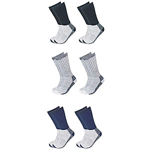 Diamond Star Merino Wool Socks 6 Pairs Thermal Socks Insulated for Cold Weather Winter Socks For Men & Women 10-13 (2 Black, 2 Navy, 2 Grey)