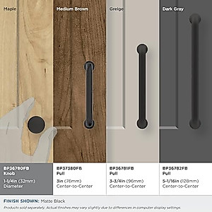 Amerock | Cabinet Knob | Matte Black | 1-1/4 inch (32 mm) Diameter | Factor | 1 Pack | Drawer Knob | Cabinet Hardware