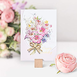 padike Premium Birthday Cards Box Set - Modern Floral - Birthday Wishes Greeting Cards - 8pc Happy Birthday Card with Envelopes Box Set - Envelopes and Gold Seals