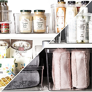 BINO | Plastic Storage Bins, Large - 8 Pack | THE LUCID COLLECTION | Multi-Use Organizer Bins | Built-In Handles | BPA-Free | Pantry Organization | Home Organization | Fridge Organizer | Freezer Org