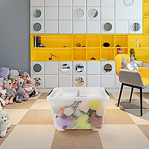 Readsky 30 Quart Clear Plastic Storage Bin, Clear Totes Storage, 4 Packs