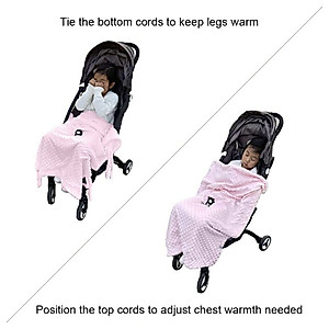 funlife Anti-Kicking Height Adjustable Special Designed Stroller Blanket, Ultra Soft Fleece Breathable Lightweight 4 Season Nursery Bedding Throw Blanket for Infant Toddler,Size:30"*40"