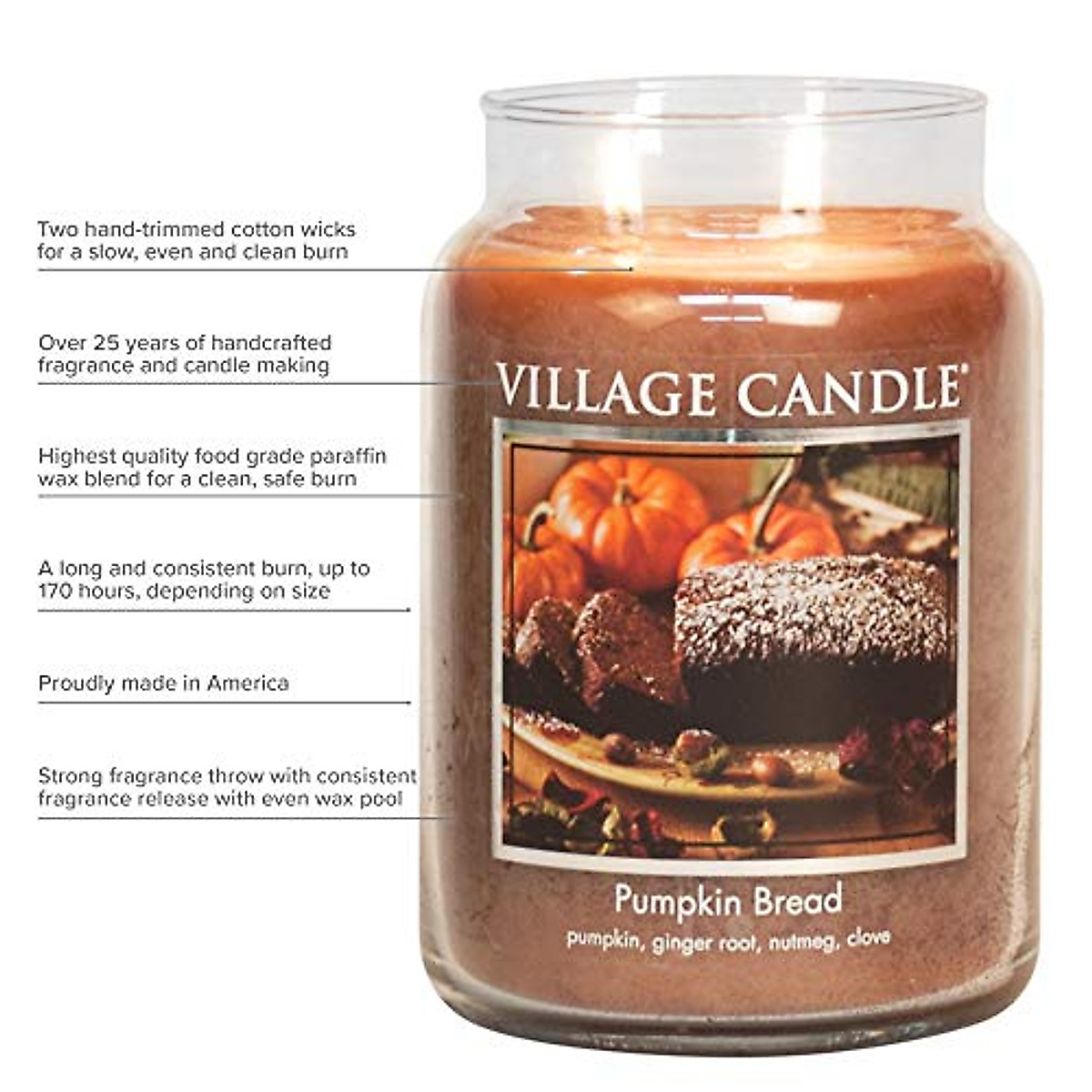 Village Candle Coffee Bean Glass Jar Scented Candle, Large, 21.25 oz, Brown & Creamy Vanilla Large Glass Apothecary Jar Scented Candle, 21.25 oz, Ivory