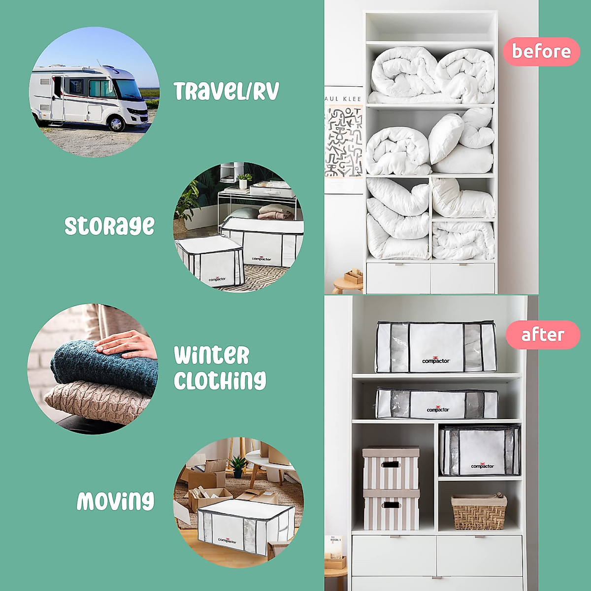 Compactor Semi Rigid 3D Vacuum Boxes (Medium, White | LIFE)