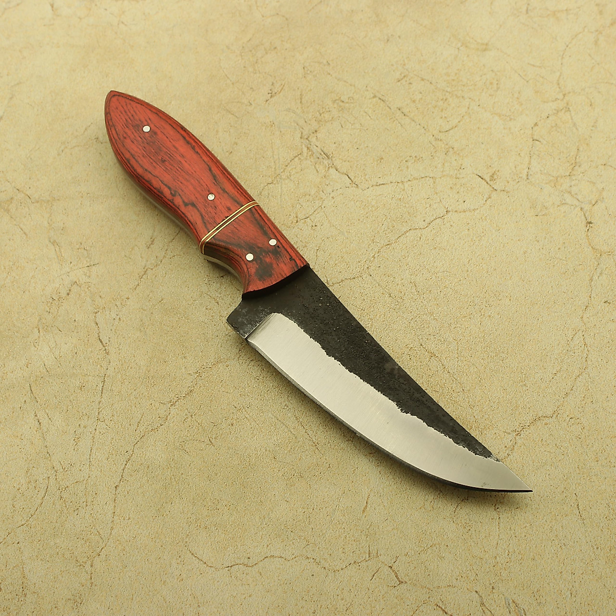 Custom Hand Forged Carbon steel Hunting Knife Handle Made With PAKKA/ROSE/WOOD Best Gift for Him Birthday Wedding Gift