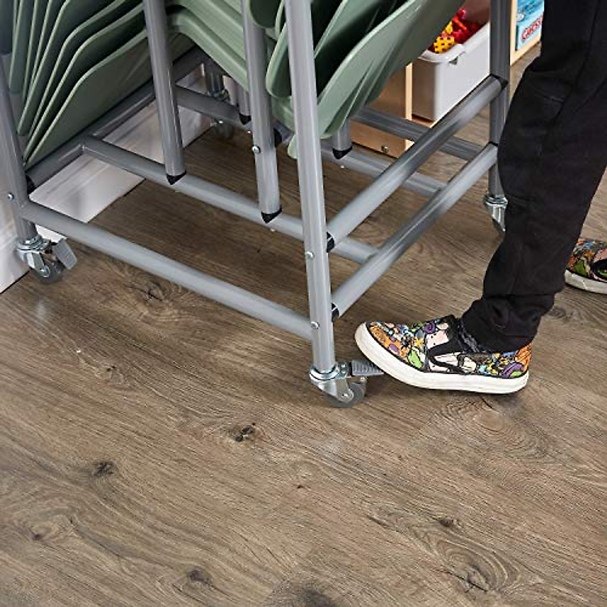 ECR4Kids The Surf Storage Rack, Stores 10 Portable Lap Desks, Flexible Seating, Silver