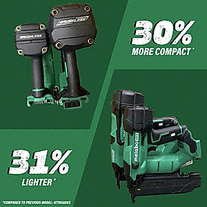 Metabo HPT 18V MultiVolt Cordless Brad Nailer | Tool Only, No Battery | Accepts 18 GA 5/8-Inch to 2-Inch Brad Nails | Brushless Motor | NT1850DFQ4