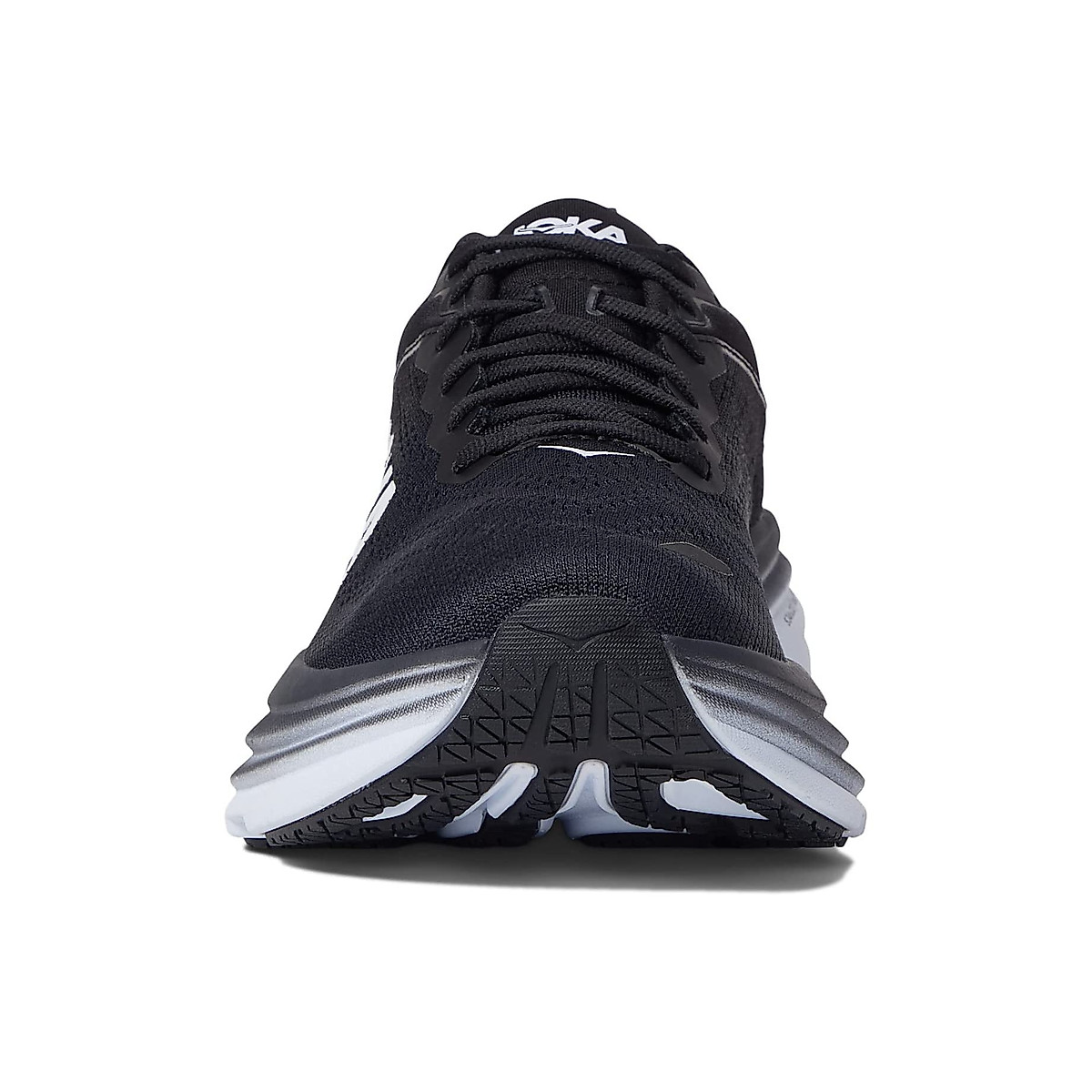 HOKA ONE ONE | Women's, Bondi 8 Road Running Sneakers (Black & White - 7)