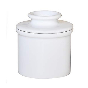 Butter Bell - The Original Butter Bell Crock by L Tremain, a Countertop French Ceramic Butter Dish Keeper for Spreadable Butter, Glossy White