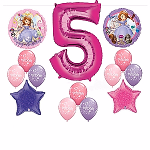 Anagram 1 X Disney's Sofia The First Fifth 5TH Happy Birthday Party Balloons Decorations Supplies