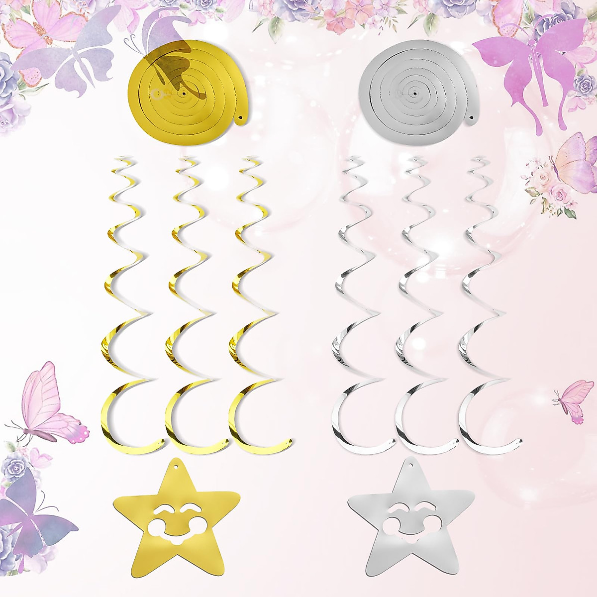 36 pcs 3D Butterfly Party Ornament, 3 Sizes 3 Styles, Hanging Swirls Party Supplies for Party Wedding Birthday Nursery Baby Shower Girls Bedroom DIY Gifts Decoration Supplies.…