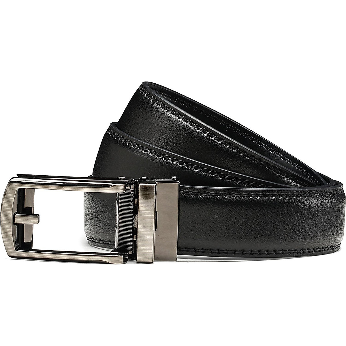 Chemstar Men's Comfort Genuine Leather Belt with One Click Buckle, Fit for 27-46"