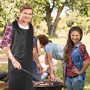 Janmercy 25 Pcs Disposable Black Apron Unisex Bib Apron 20 x 42 Inch Roomy Kitchen Apron for Outdoor Party Cooking BBQ Restaurant Crafting Drawing