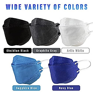 Lutema 5-Layer Disposable Face Mask 5-Ply Protection Breathable Comfortable Made in USA - 3D Fish Design (20 pcs) (Adults, Graphite Gray)