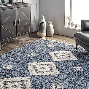 nuLOOM Transitional Regina Shag Area Rug, 5x8, Blue