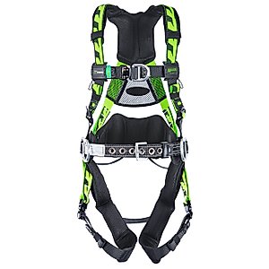 Miller by Honeywell AAFW-QCBDP23XB Aircore Wind Energy Harness with Aluminum Hardware, Universal Size, Lumbar Support and Tool Loops