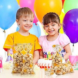 100 Pcs Boho Candy Bags Groovy Hippie Boho Treat Bags Boho Sun Party Favor Supplies Bag with 100 Pieces Golden Twist Ties for Birthday Wedding Baby Shower Groovy Retro Hippie Party Supplies