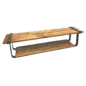 Kalalou Set of Double Recycled Wood and Metal Shelves