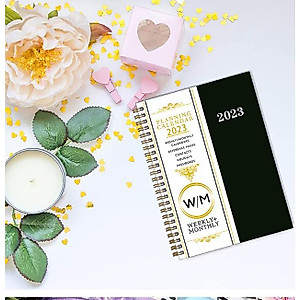 2023 Diary A5 Page Planner 6.2” X 8.5” Weekly Monthly Daily journal from JAN.2023 to DEC.2023 Inner Pocket, Thick Paper