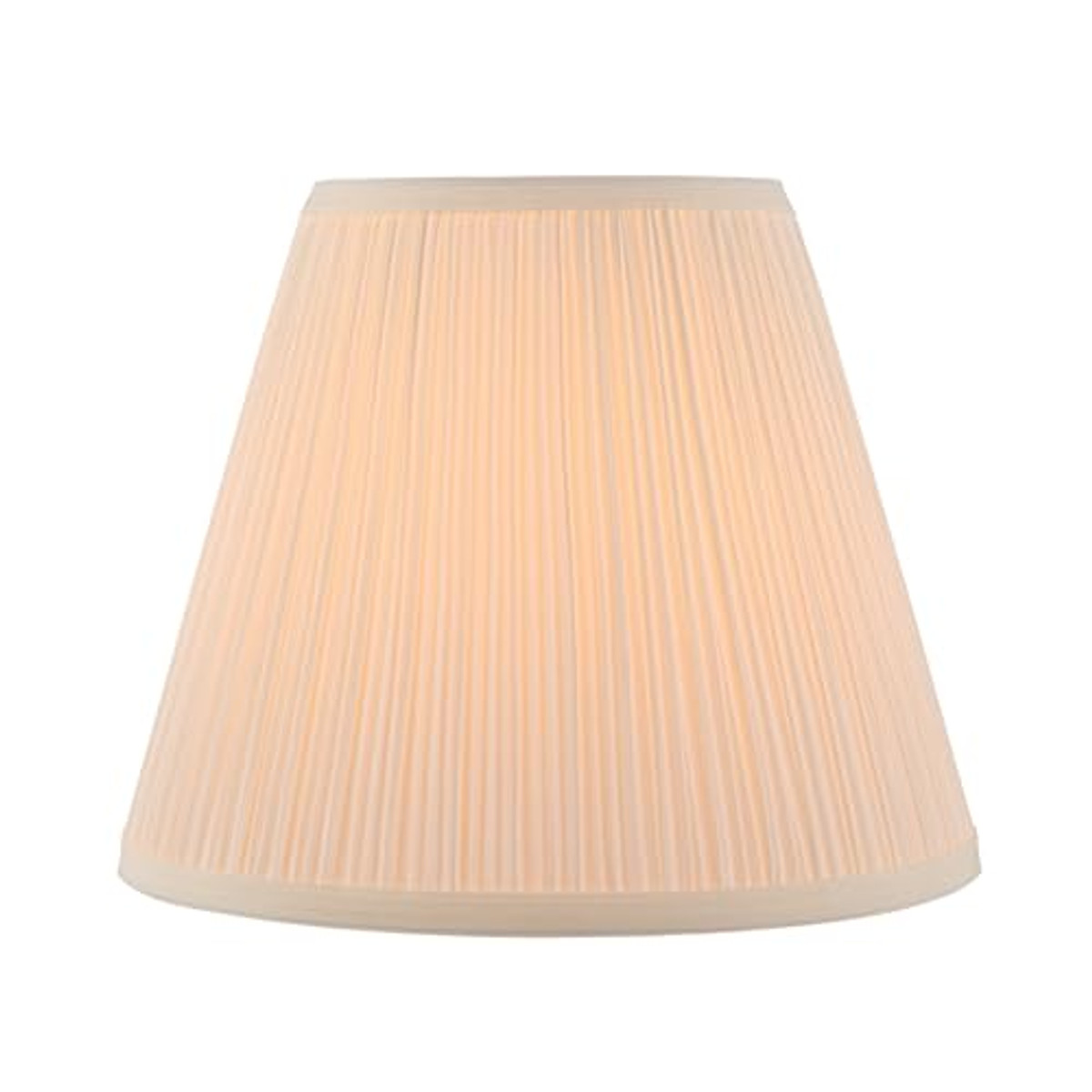 Aspen Creative 33055, Hardback Empire Transitional Spider Lamp Shade, Mushroom Pleated Off-White, 7" Top x 13" Bottom x 10" Slant