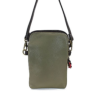 Chala Crossbody Cell Phone Purse - Women PU Leather Multicolor Handbag with Adjustable Strap - Fox - Olive