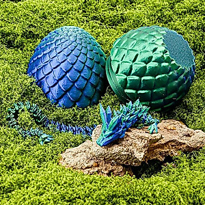 Zobetro Easter Basket Stuffers, 3D Printed Dragon Surprise Egg, Executive Dragon Fidget Desk Toys Decorative Easter Egg Fillers Easter Gifts for Boys Kids Home Decor(Green)