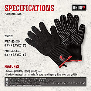 Weber Premium Gloves, L/XL, x Large, Large/X-Large (Pack of 1), Black