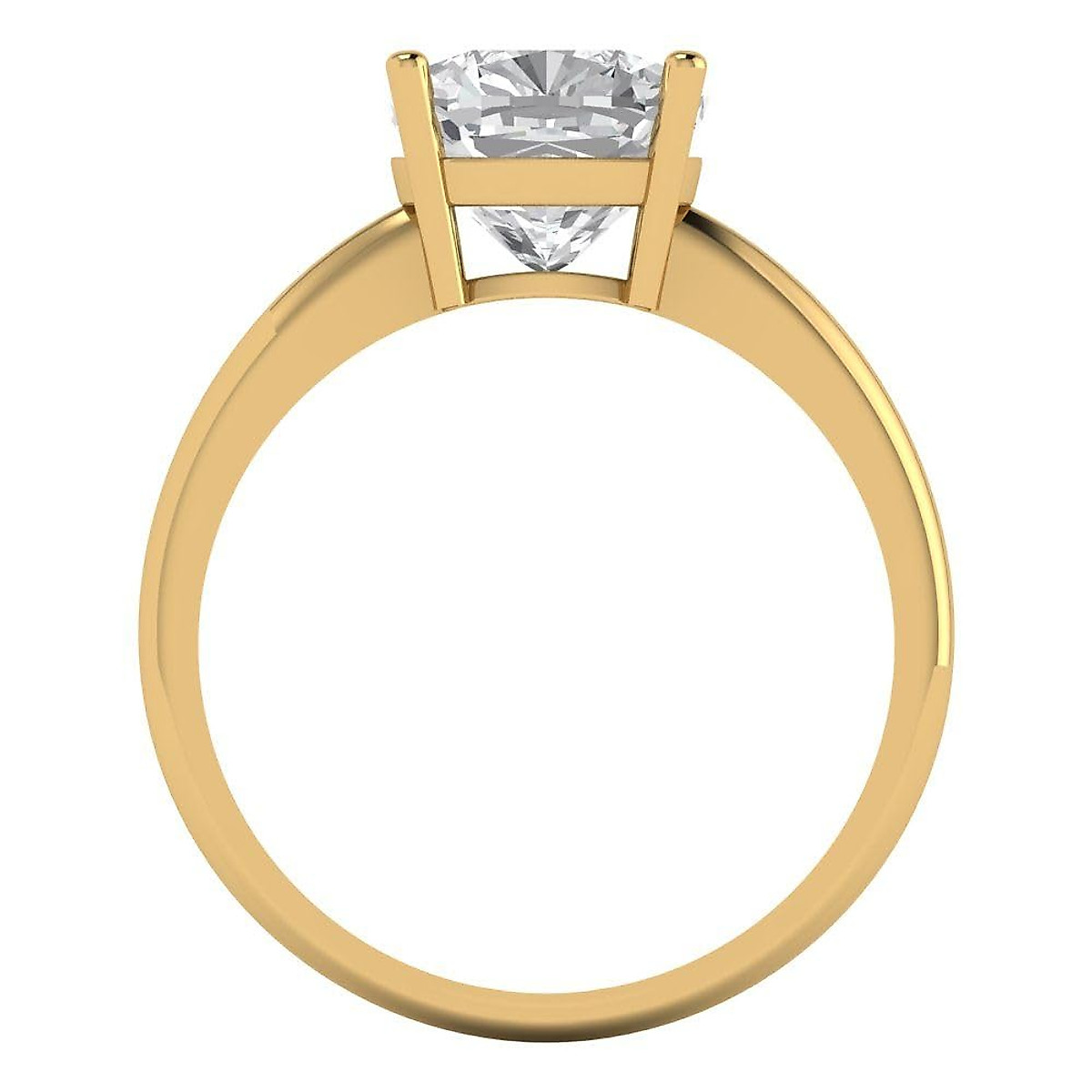Clara Pucci 2.5 ct Cushion Cut Solitaire Moissanite Engagement Wedding Bridal Promise Anniversary Ring 18K Yellow Gold Size 5.5