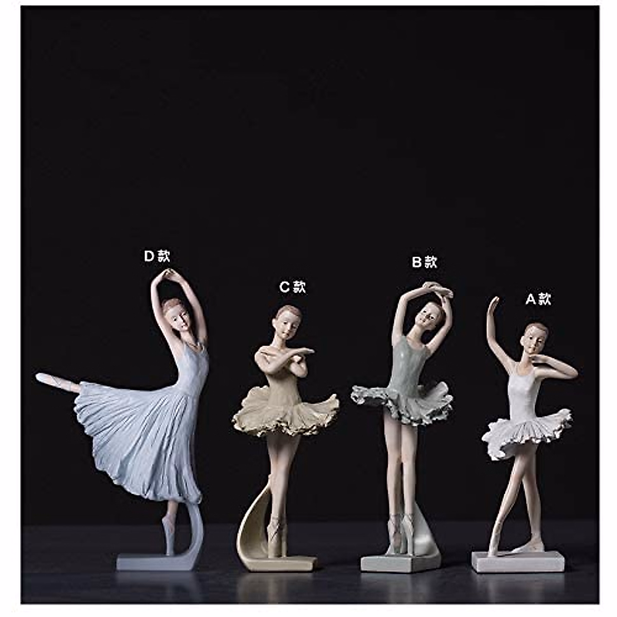 PINK FOREST Ballerina Girl Figurines Ballet Dancer Statue Art Sculpture Figure Resin Home Decoration Desk Ornament, Statuette for Your Desk/Bookshelf/Dinning Table (Blue)