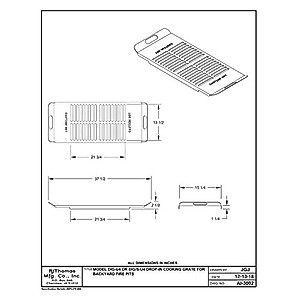Pilot Rock Drop-in Cooking Grate for Round or Square Fire Pits DIG-U4 Park Grill - Made in The USA -