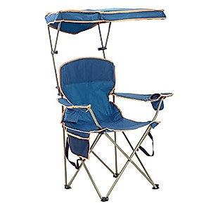 Quik Shade Full Size Shade Folding Chair, Royal Blue, 2'L x 3'W x 4.3'H (160048DS) & MAX Shade Chair, Blue