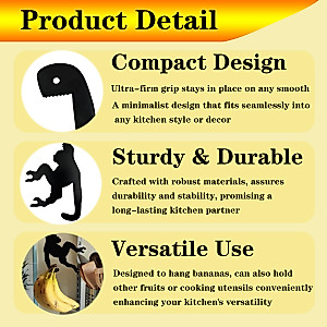 MIOIO Banana Hanger – Unique Solid Banana Hook/Holder to Keep Banana Fresh