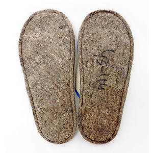 PetriStor 100% Natural Wool Felt Sauna Slippers Ukrainian Ornament Blue for Men - Sauna Banya Slippers Felt Bathhouse/Vaporarium - Made in Ukraine