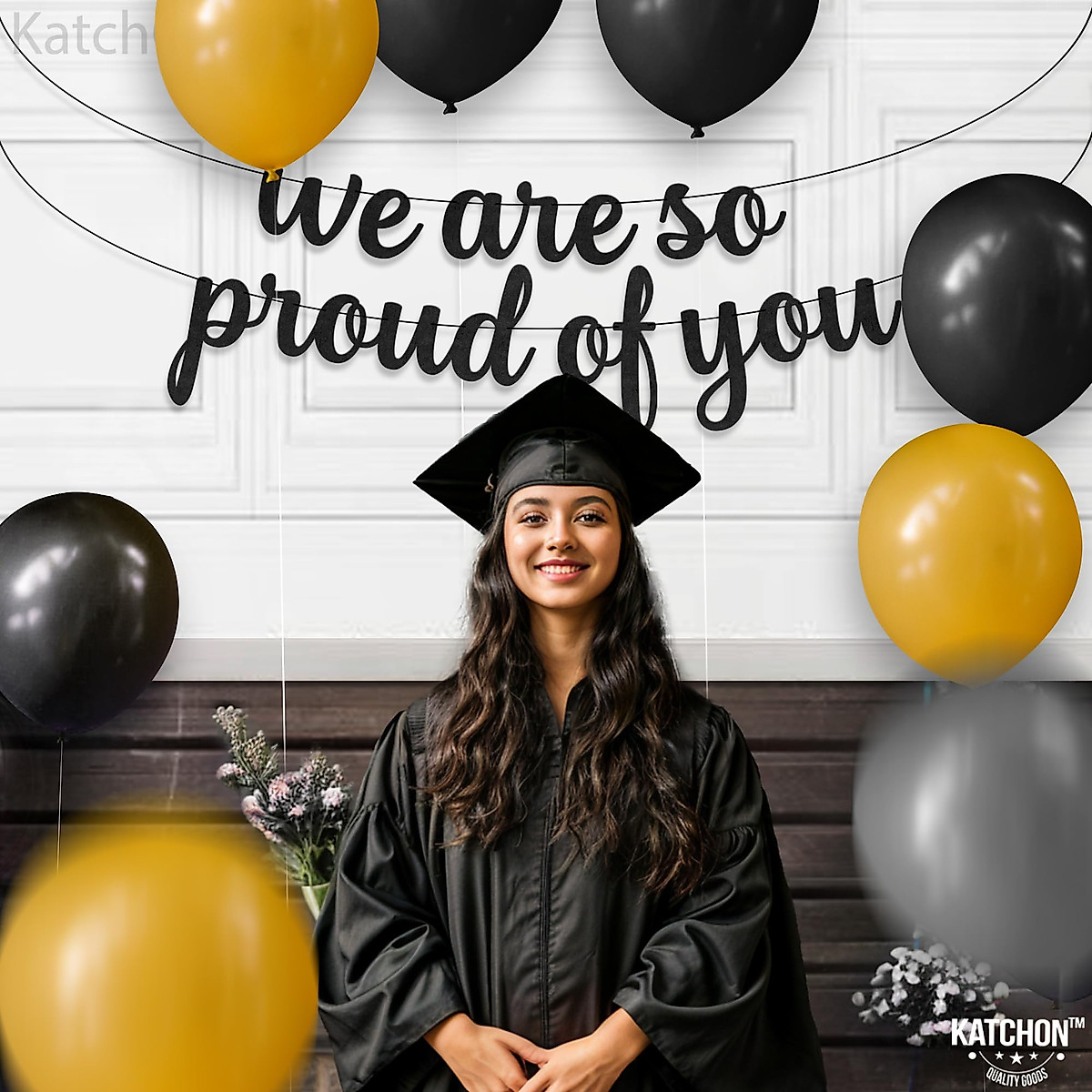 KatchOn, Felt We are So Proud of You Banner - 8 Feet, No DIY | Congratulations Banner 2024, Blue Graduation Decorations Class of 2024 | We are So Proud of You Sign for Air Force Decorations for Party