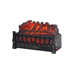 Electric Fireplace Logs 21in Inserted Heater with Remote Realistic Dancing Flame Effect Adjustable Brightness Overheating Protection Christmas Home Decoration 11