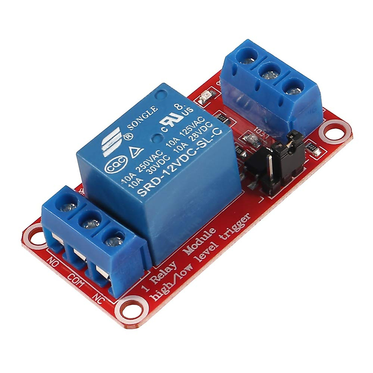 Aoicrie 5Pcs DC 12V 1 Channel Relay Module Board Shield with Optocoupler Isolation Support High or Low Level Compatible Development Board Trigger