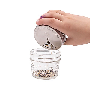 4 Pack Stainless Steel Spice Shaker Lid for Mason Jars (Regular Mouth)