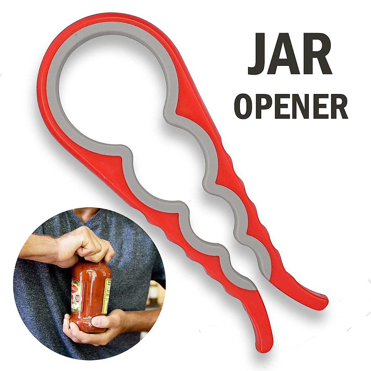Jar Opener Quick Lid Bottle Cap Grip Twister Remover for Weak Hands, Seniors and Children Rubber Jar Gripper Pad