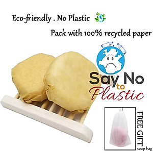 VERT Natural Shampoo Bar for Treated Dry Damaged Hair, 2 Pieces Solid Shampoo Soap with Vegetarian Plant Essence, Helps Stop Hair Loss and Promotes Healthy Growth, 4.2oz