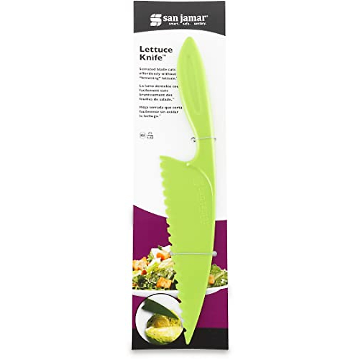 San Jamar Carlisle FoodService Products LK200W Nylon Lettuce Knife, 12" Length, Green