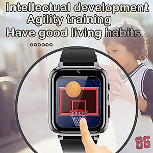 iCHOMKE Smart Watch for Kids, Girls Boys Smartwatch with 26 Games Camera Video Recorder and Player, Pedometer Calendar Flashlight, Audio Book etc.,Toys Gifts for 4-12 Years Children (Black)