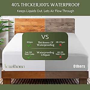 Waterproof Mattress Protector King Size - Cooling Mattress Protector 100% Bamboo_ Mattress Cover, Soft Breathable Noiseless Bed Mattress Pad Covers Washable,78"x80"