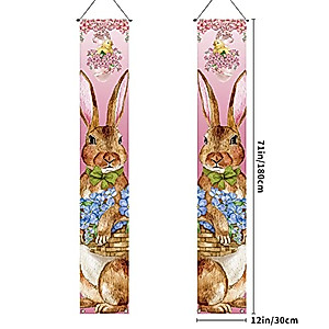 Happy Easter Decorations Easter Bunny Font Porch Weclome Sign Easter Rabbit Banner Religious Jesus Easter Decoration and Supplies for Home Party